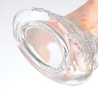 China Glass Liquor Wine Whisky Bottle With Cork Lid Transparent Round Empty and Custom Size for sale
