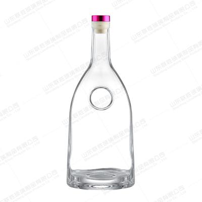China Glass Bottle with Thick Bottom and Cork 250ml 500ml 750ml Base Material Glass Customized for sale