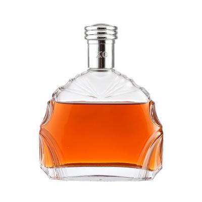 China Wine tequila liquor whisky bottle Glass Bottle 500ml 750ml With Glass Lid Hot stamping for sale