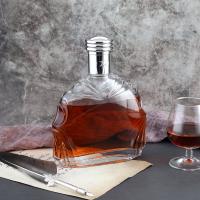 China Wine tequila liquor whisky bottle Glass Bottle 500ml 750ml With Glass Lid Hot stamping for sale