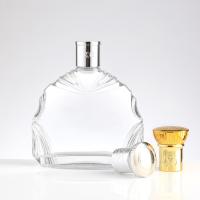 China Wine tequila liquor whisky bottle Glass Bottle 500ml 750ml With Glass Lid Hot stamping for sale