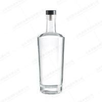 China Empty Glass Bottle 100ml 250ml 300ml 500ml 750ml Brandy Whiskey Tequila Gin Rum Bottle With Cork for sale