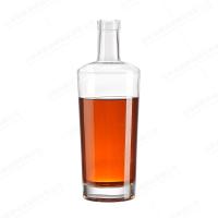China Empty Glass Bottle 100ml 250ml 300ml 500ml 750ml Brandy Whiskey Tequila Gin Rum Bottle With Cork for sale