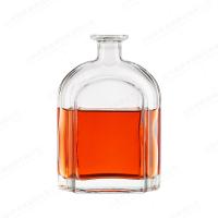 China Classic Square Clear Packing Wine Bottle With Glass Lid 500ml 750ml 1000ml for sale