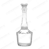 China Glass Wine Liquor Bottles Transparent Customize 200ml 300ml Unique Shaped with Glass Lid for sale