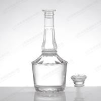 China Glass Wine Liquor Bottles Transparent Customize 200ml 300ml Unique Shaped with Glass Lid for sale