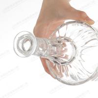 China Glass Wine Liquor Bottles Transparent Customize 200ml 300ml Unique Shaped with Glass Lid for sale