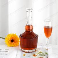 China Glass Wine Liquor Bottles Transparent Customize 200ml 300ml Unique Shaped with Glass Lid for sale