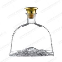 China Custom 750 Ml Glass Essential Flat Liquor Wine Bottles with Cork Lid and Rubber Stopper for sale