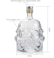 China Rubber Stopper Whisky Decanter 750ml Glass Bottle Custom Size for sale