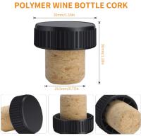China Custom Wine Bottle Cork With Black Plastic Top PVC Heat Shrink Capsule Bottle Seal for sale