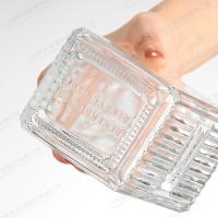China Clear Glass Whisky Spirit Bottle with 375ml Capacity and Unique Square Shape Design for sale