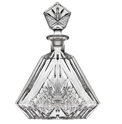 China Clear Industrial Beverage Decanter for Unique Shape Crystal Glass Whisky Engraving for sale