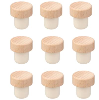 China Reusable Wooden Rubber Stopper Wine Bottle Clear T-shaped Cork in Custom Size Accepted for sale