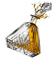China Clear Industrial Beverage Decanter for Unique Shape Crystal Glass Whisky Engraving for sale