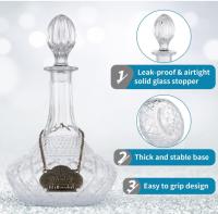 China Whiskey Brandy Vodka Tequila Glass Bottle Decanter with Label and Leak Stopper Perfect for sale
