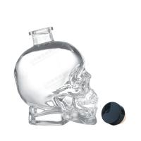 China Healthy Lead-free Glass Skull Shape Bottle for Whisky Vodka Spirits 500ml 750ml 1000ml for sale