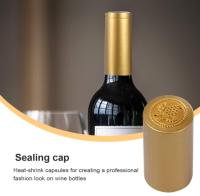 China Custom Size Wine Bottle Top Film Gold Shrink Pack With PVC Heat Shrink Capsule for sale