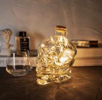 China Healthy Lead-free Glass Skull Shape Bottle for Whisky Vodka Spirits 500ml 750ml 1000ml for sale