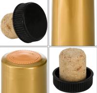 China Wine Bottle Cork Black Plastic Top Gold PVC Shrink Capsule Custom Order Accepted for sale