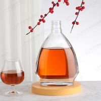 China 900ml Clear Rum Spirit Whiskey Bottle with Rubber Stopper Customied Glass Wine Bottle for sale