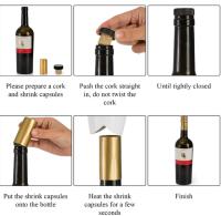 China Wine Bottle Cork Black Plastic Top Gold PVC Shrink Capsule Custom Order Accepted for sale