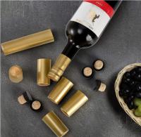 China Wine Bottle Cork Black Plastic Top Gold PVC Shrink Capsule Custom Order Accepted for sale