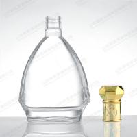 China 900ml Clear Rum Spirit Whiskey Bottle with Rubber Stopper Customied Glass Wine Bottle for sale