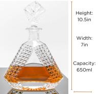 China Clear Whiskey Decanter Glass Crystal Glass Liquor Bottle with Customized Bottle Color for sale