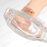 China Custom Size Glass Collar Tequila Decanter Clear Whiskey Bottle for Brandy Vodka Bar for sale