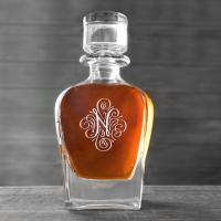 China Unique Family Bar Tequila Glass Bottle Decanter with Hot Stamping Surface Handling for sale