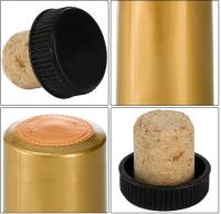 China OEM ODM Custom Wine Bottle Cork With Black Plastic Top Gold PVC Shrink Capsule for sale