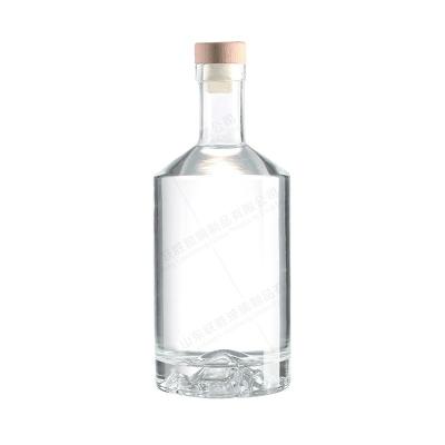 China Collar Material Glass Bottle 500ml 750ml 100ml Clear with Thick Fire Mountain Bottom for sale