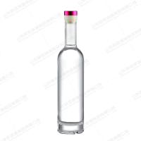 China 375ml 500ml Flint Glass Bottle for Wine Liquor Transparent Round Base Material Glass for sale
