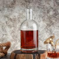 China Sealing Type Rubber Stopper 500ml Clear Round Liquor Whisky Glass Bottle for End Bars for sale