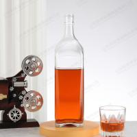 China Industrial Beverage 700ml Clear Glass Bottle for Liquor Vodka and Wine Stackable for sale