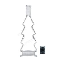 China 350ml 500ml 750ml 1000ml Clear Glass Bottles With Cork for Christmas Trees Shape for sale