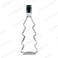 China 350ml 500ml 750ml 1000ml Clear Glass Bottles With Cork for Christmas Trees Shape for sale