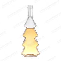 China 350ml 500ml 750ml 1000ml Clear Glass Bottles With Cork for Christmas Trees Shape for sale