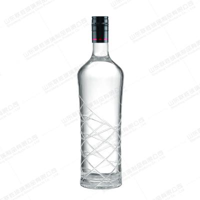 China Clear Champagne Sparkling Wine 500ml Glass Bottle with Hot Stamping Surface Handling for sale