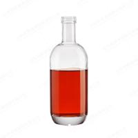 China Acceptable Customer's Logo Transparent Boston Round Glass Bottle 700ml 750ml 1000ml for sale