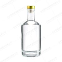 China Body Material Glass Round Empty Bottle for Wine Gin Rum Brandy Vodka Liquor 750ml 500ml for sale