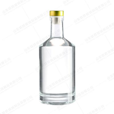 China Body Material Glass Round Empty Bottle for Wine Gin Rum Brandy Vodka Liquor 750ml 500ml for sale