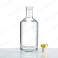China Body Material Glass Round Empty Bottle for Wine Gin Rum Brandy Vodka Liquor 750ml 500ml for sale