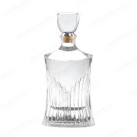 China Custom 750ml Glass Wine Bottles for Beverage Industry Luxurious and Cork Top Stripe Design for sale