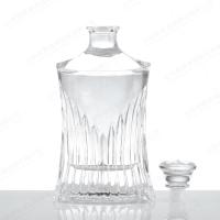 China Custom 750ml Glass Wine Bottles for Beverage Industry Luxurious and Cork Top Stripe Design for sale