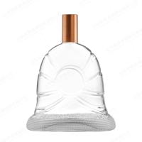 China Thick Bottomed Glass Bottle for Whisky Vodka Bourbon Brandy Clear Acceptable OEM/ODM Logo for sale