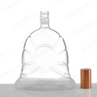 China Thick Bottomed Glass Bottle for Whisky Vodka Bourbon Brandy Clear Acceptable OEM/ODM Logo for sale