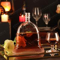 China Thick Bottomed Glass Bottle for Whisky Vodka Bourbon Brandy Clear Acceptable OEM/ODM Logo for sale
