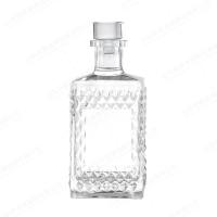 China Glass Lid Square Liquor Bottle for Tequila Whiskey Unique and Elegant Design for sale